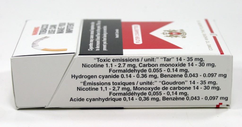 Canada 2001 – 2012 Constituent Label | Tobacco Labelling Regulations