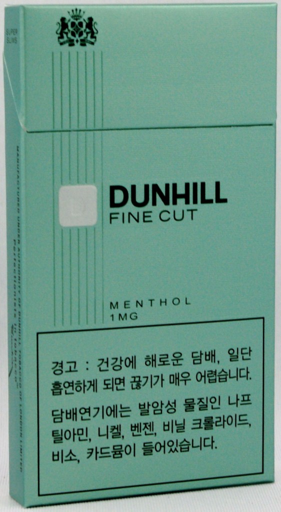 Dunhill Fine Cut Menthol (South Korea IPC March 2010) – Right side ...